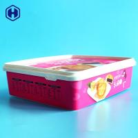 China Square IML Plastic Container 25.7×21.3×6.9cm with 2600ml Capacity for Food Packaging for sale