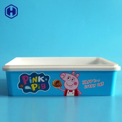China Custom IML Plastic Box 2600ml Capacity 253x213x69mm Dimensions for Biscuit Packaging with Food Grade PP Material for sale