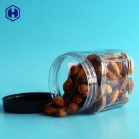 China Clear Square Wide Mouth Plastic Jars 19OZ 580ml - Food Grade PET Containers for Dried Nuts Packaging for sale