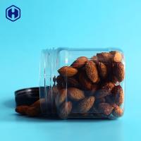 China Clear Square Wide Mouth Plastic Jars 19OZ 580ml - Food Grade PET Containers for Dried Nuts Packaging for sale
