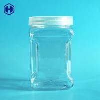 China 850ML 28OZ Food Grade Square Plastic Jars with Screw Lids - Airtight Leak Proof Containers for Dry Food Storage for sale
