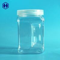 China 850ML 28OZ Food Grade Square Plastic Jars with Screw Lids - Airtight Leak Proof Containers for Dry Food Storage for sale