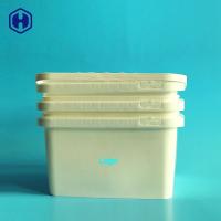 China White IML Plastic Tubs 3200ml Capacity with Custom Logo Printing and Double Handles for Food Packaging for sale