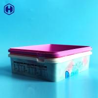 China Thin Wall IML Plastic Food Container 2600ml Capacity 10.12x8.39x2.72 Inch Square Box with Microwave Safe PP Material for sale