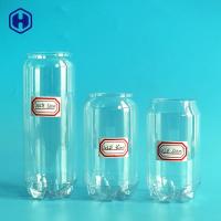 China Clear PET Plastic Beverage Cans 310ml 350ml 500ml with Aluminum Sealing Lids for Carbonated Drinks for sale