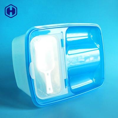 China 5L Clear PP Plastic Square Pet Food Container with Scoop - 250x196x145mm Food Grade Storage Box for sale