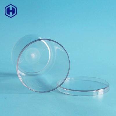 China Clear PET Plastic Cylinder Food Containers 300ml Capacity 72mm Diameter Round Cookie Packaging Jars for sale
