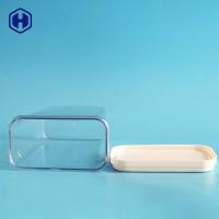 China Trapezoidal Food Grade Plastic Containers 390ml 13oz Clear PET Box with Square Cover for Candy Packaging for sale