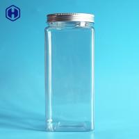China 811ML Square Wide Mouth Plastic Jars with Aluminum Screw Lids - 27OZ Food Grade PET Containers for Leak-Proof Storage for sale