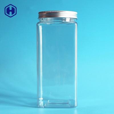 China 811ML Square Wide Mouth Plastic Jars with Aluminum Screw Lids - 27OZ Food Grade PET Containers for Leak-Proof Storage for sale