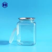 China Square Plastic Cans 300ml 10OZ Clear PET Jar Airtight Leak Proof with EOE Lid for sale