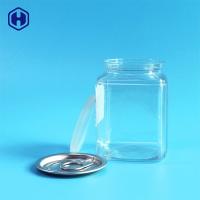 China Square Plastic Cans 300ml 10OZ Clear PET Jar Airtight Leak Proof with EOE Lid for sale