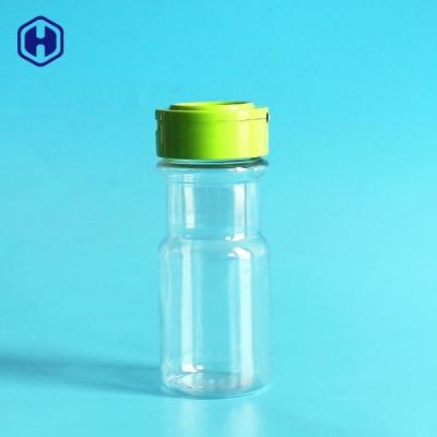 China 110ml 3oz Clear PET Spice Jars with Sifter Caps - Food Grade Airtight Plastic Containers 44x107mm for sale
