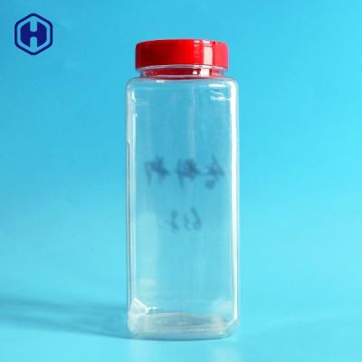 China 880ml 29oz Square PET Spice Jars with Butterfly Screw Cover - Clear Food Grade Containers for Powder Storage for sale