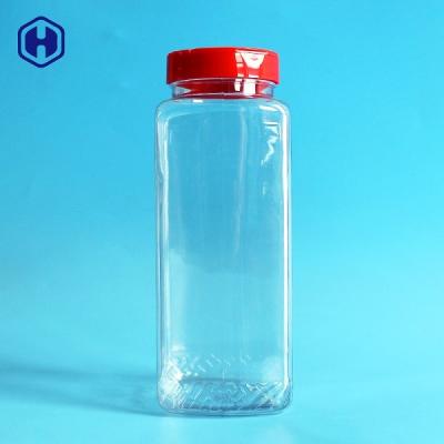 China 1020ML 34OZ PET Square Spice Jars - Food Grade Plastic Containers with 100% Airtight Seal for sale