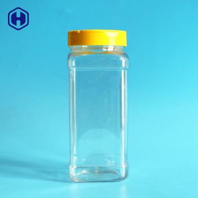 China 500ml 16oz Square PET Plastic Spice Bottles - 66x66x159mm Clear Containers with Airtight Sealing for sale