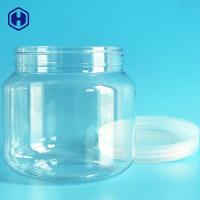 China Mason Round Leak Proof Plastic Jars 1300ml Wide Mouth Screw Lid Airtight Food Grade PET for sale