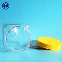 China Clear PET Square Plastic Food Jar with 83.3mm Round Mouth & Aluminium Cap - 1170ml Capacity, Food Grade Container for sale