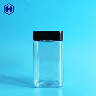 China Square Wide Mouth Plastic Jars 395ml 64x64x116mm with Leak-Proof Sealing and SGS/FDA Certification for sale