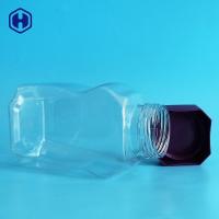China Round Clear PET Plastic Food Storage Jar 850ml Aluminium Foil Sealing for sale
