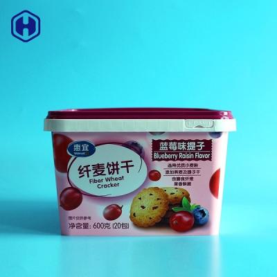 China In Mold Labeling Square Plastic Tub 3L 195x195x120mm Food Grade PP Empty Cookie Packaging Container for sale