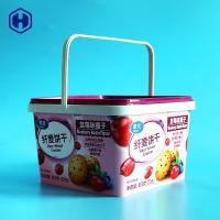 China In Mold Labeling Square Plastic Tub 3L 195x195x120mm Food Grade PP Empty Cookie Packaging Container for sale