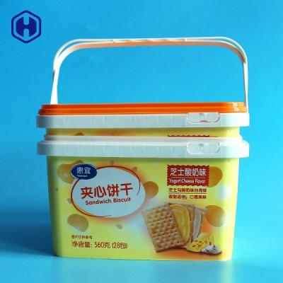 China Water Proof IML Tubs Recycle Labeling Biscuit Plastic Container for sale
