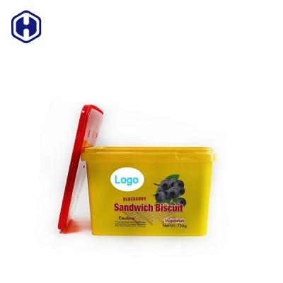 China Square Lid IML Tubs 2.8L Custom Empty Plastic Packaging Dry Fruit Container for sale