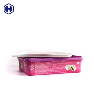 China 0.45KGS Food Grade Square IML Plastic Cake Container - 257x213x69mm, 2.6L Capacity, Microwave Safe for sale