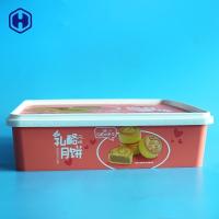 China Anti-Counterfeiting Plastic Cupcake Box 2.6L Capacity with Square Cover and IML Decoration for Food Packaging for sale
