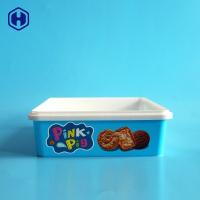 China Custom IML Round Cookies Plastic Packaging Box 2600ml Hot Filling SGS FDA for sale