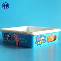 China Custom IML Round Cookies Plastic Packaging Box 2600ml Hot Filling SGS FDA for sale
