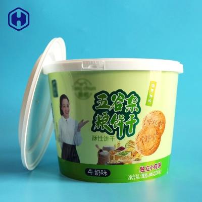 China Empty PP IML Cookie Bucket 4000ml 128oz Dry Biscuit Chocolate Container for sale
