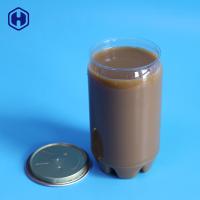 China 345ml 12OZ Plastic Soda Cans with RPT Aluminium Lid - 67mm Diameter Food Grade PET Beverage Containers for sale