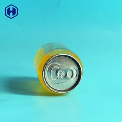 China Airtight 310ml Plastic PET Lemon Tea Cans 4.52 Inch Height Clear Soda Packaging for sale
