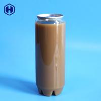 China Cold Coffee Fill 16 OZ  Plastic Soda Cans With Screen Printing for sale