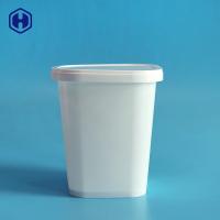 China Custom 103mm Plastic IML Cup 600ml with Printed Lid Square Empty Bowl for sale