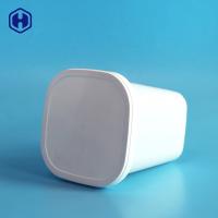 China Custom 103mm Plastic IML Cup 600ml with Printed Lid Square Empty Bowl for sale