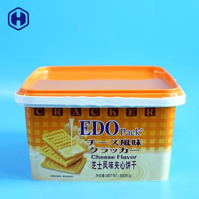 China 121mm Custom IML Plastic Tubs with Handle - 3000ml Capacity Food Grade PP Containers for Biscuits for sale