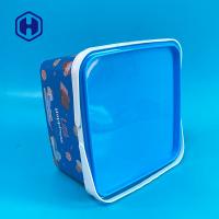 China Custom Square 195mm 113oz Food Grade PP IML Cookie Biscuit Container with Lid for sale