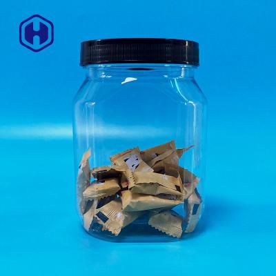 China 920ml Airtight Food Grade PET Plastic Canning Jars for Candy Biscuit Nuts for sale