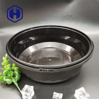 China 1100ml Disposable Plastic Salad Bowl with Lid Custom IML Printing 37.5oz for sale
