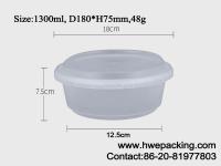 China 1300ml IML Plastic Food Tray with Locking Lid - Leak Proof Thermoformed Takeaway Container D180×H75mm for sale