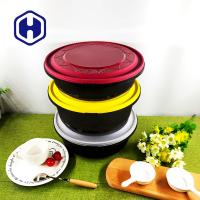 China 2500ml IML Plastic Food Storage Containers with Lids for Rice Pasta Salad Takeaway for sale