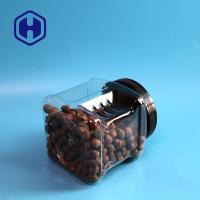 China 1450ml Food Grade PET Pinch Grip Canister for Nuts Snacks with Screw Cap for sale