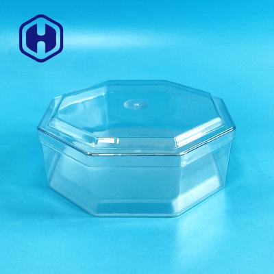 China Octagonal Custom PET Box 15oz 450ml Food Grade Clear Packaging for Nut Meat and Cubilose for sale