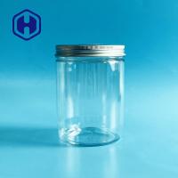 China 500ml 17oz Food Grade PET Plastic Pickle Jars with Screw Top Aluminum Lids for Candy Cookies for sale