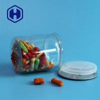 China 300# 330ml Clear Plastic Jar Sweets Chocolate Peanut Beans Storage With Easy Open End Lid for sale