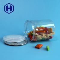 China 300# 330ml Clear Plastic Jar Sweets Chocolate Peanut Beans Storage With Easy Open End Lid for sale