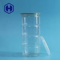 China BPA Free Round Clear Plastic Cans  900ml 30.7oz Potato Coconut Chips EOE for sale
